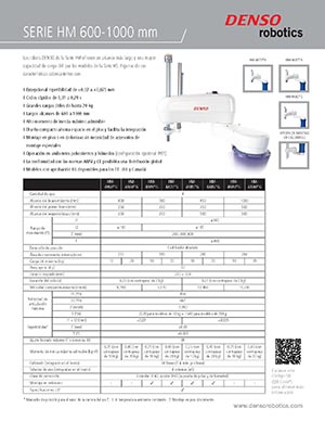 Hoja de producto de la serie HM (Spanish) - DENSO Robotics