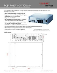 RC8A Controller Product Sheet - DENSO Robotics