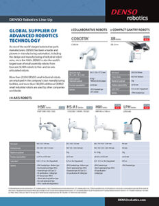 Robot Series Product Sheet - DENSO Robotics